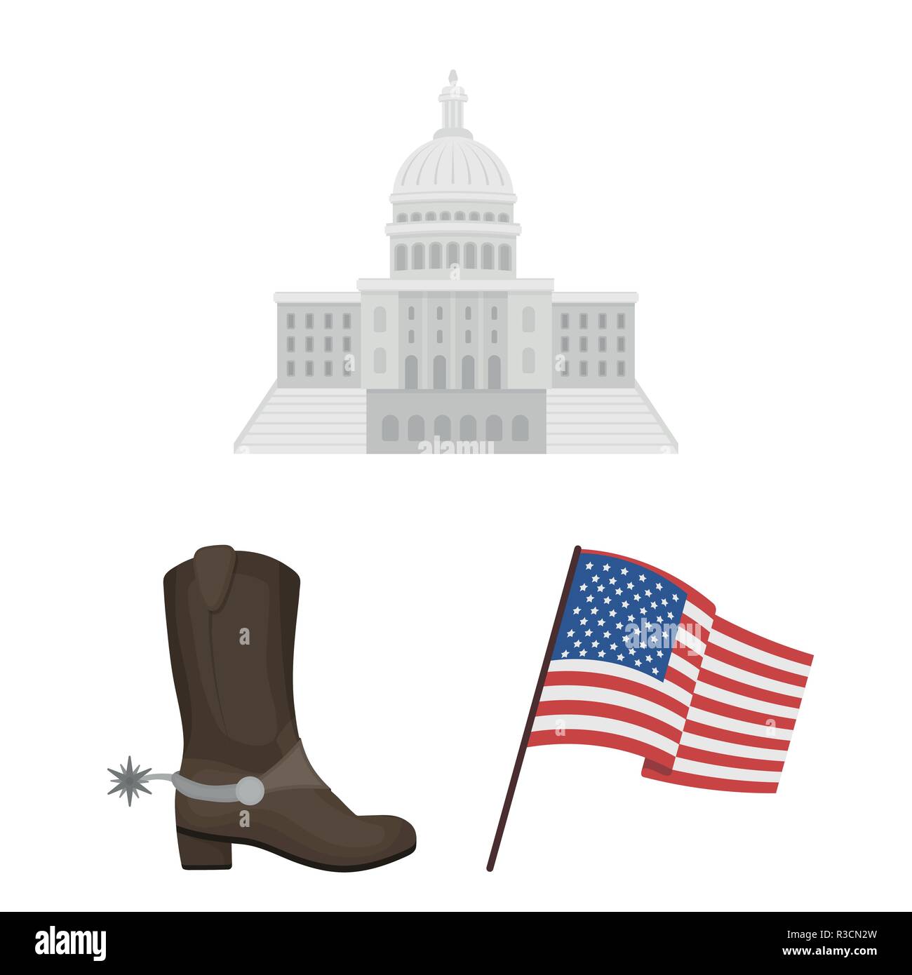 USA country cartoon icons in set collection for design.Travel and ...