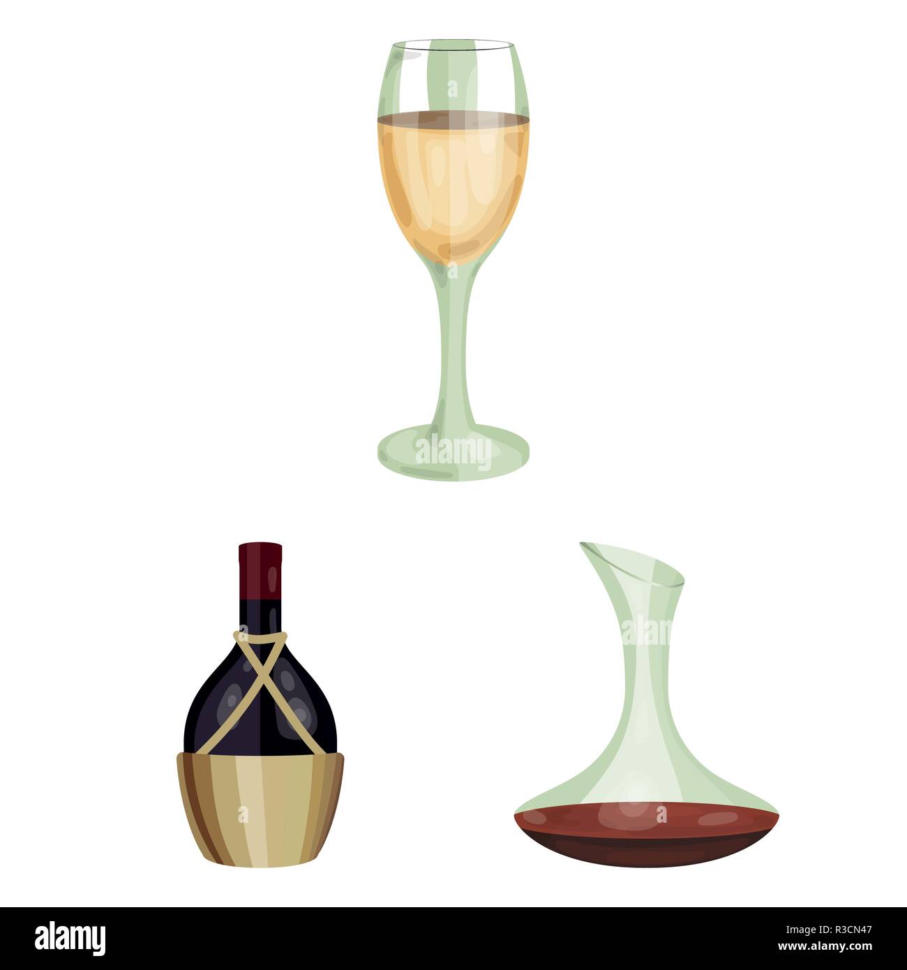 Wine products cartoon icons in set collection for design. Equipment and ...