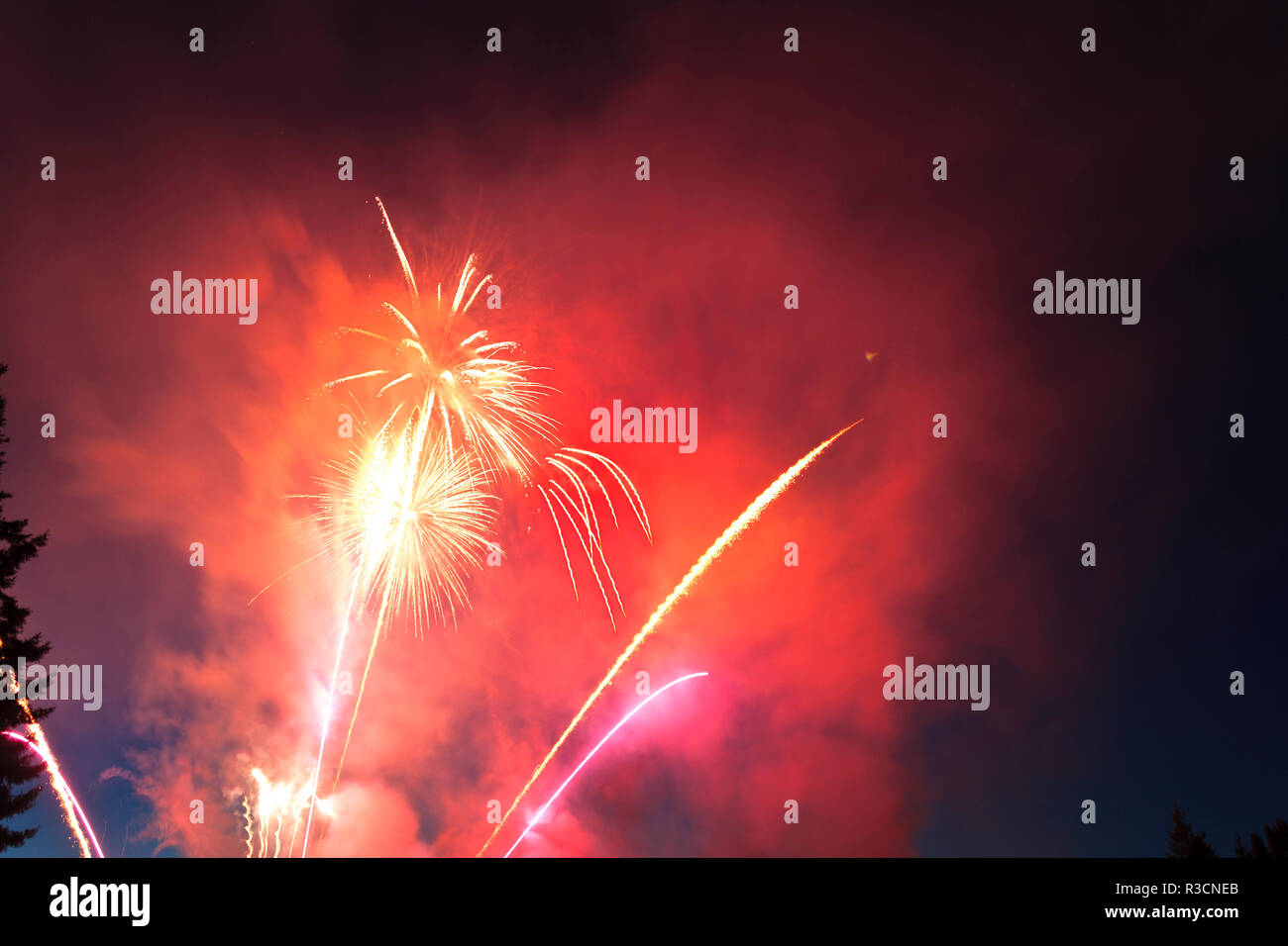 Summer fireworks show Stock Photo - Alamy