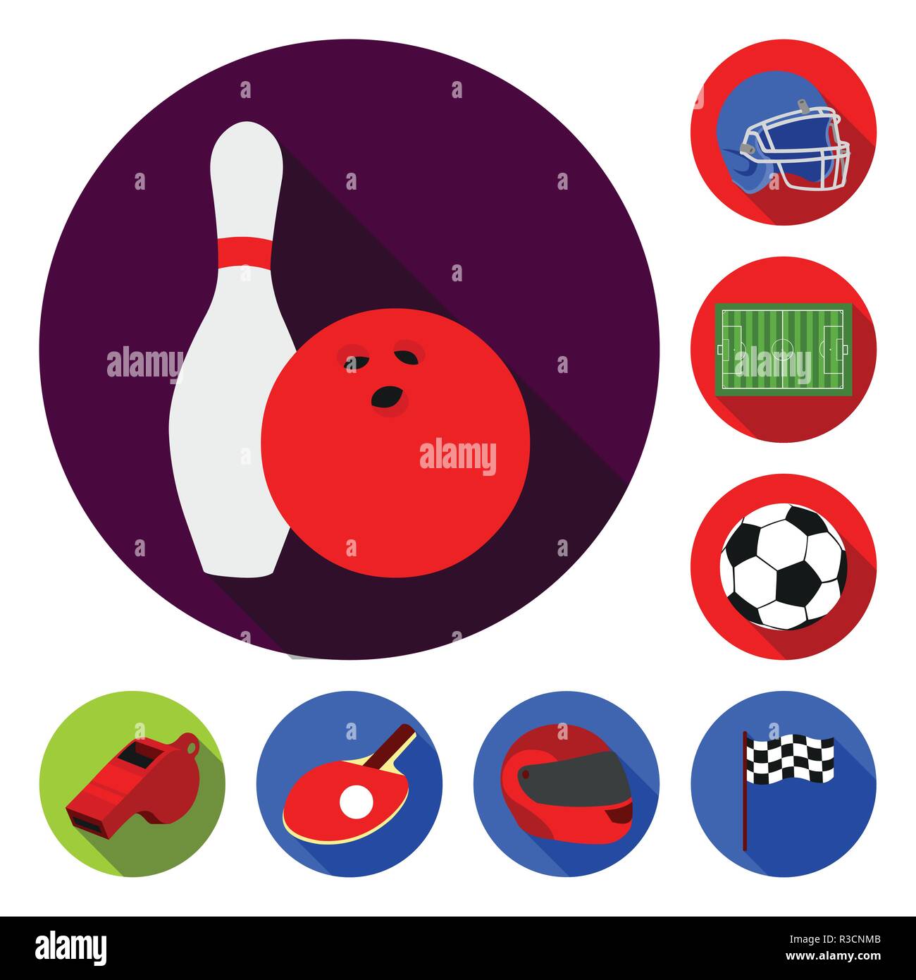 Different kinds of sports flat icons in set collection for design ...