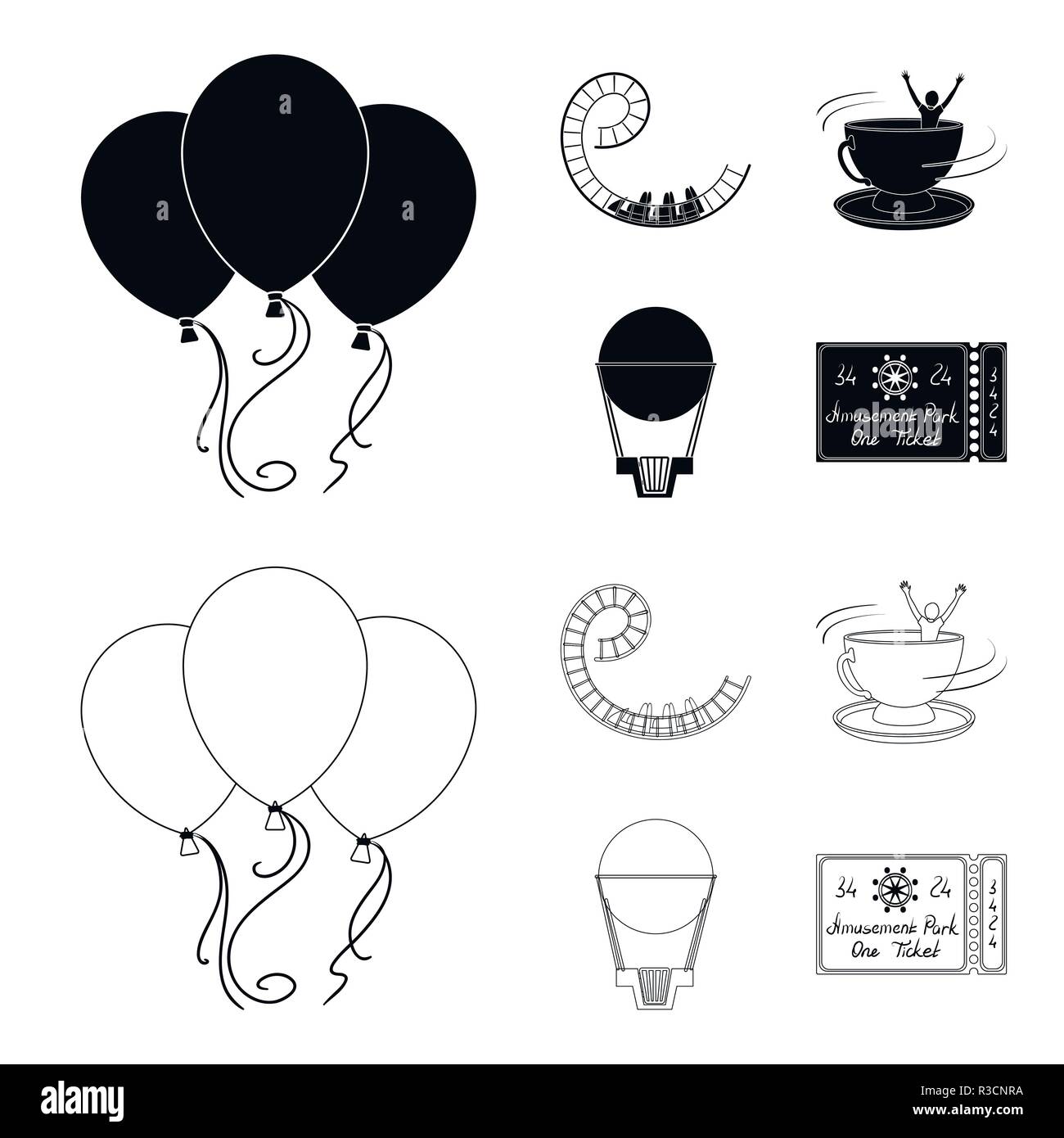 Roller coaster ride, balloon with basket, caruelle cup, ticket to the ...