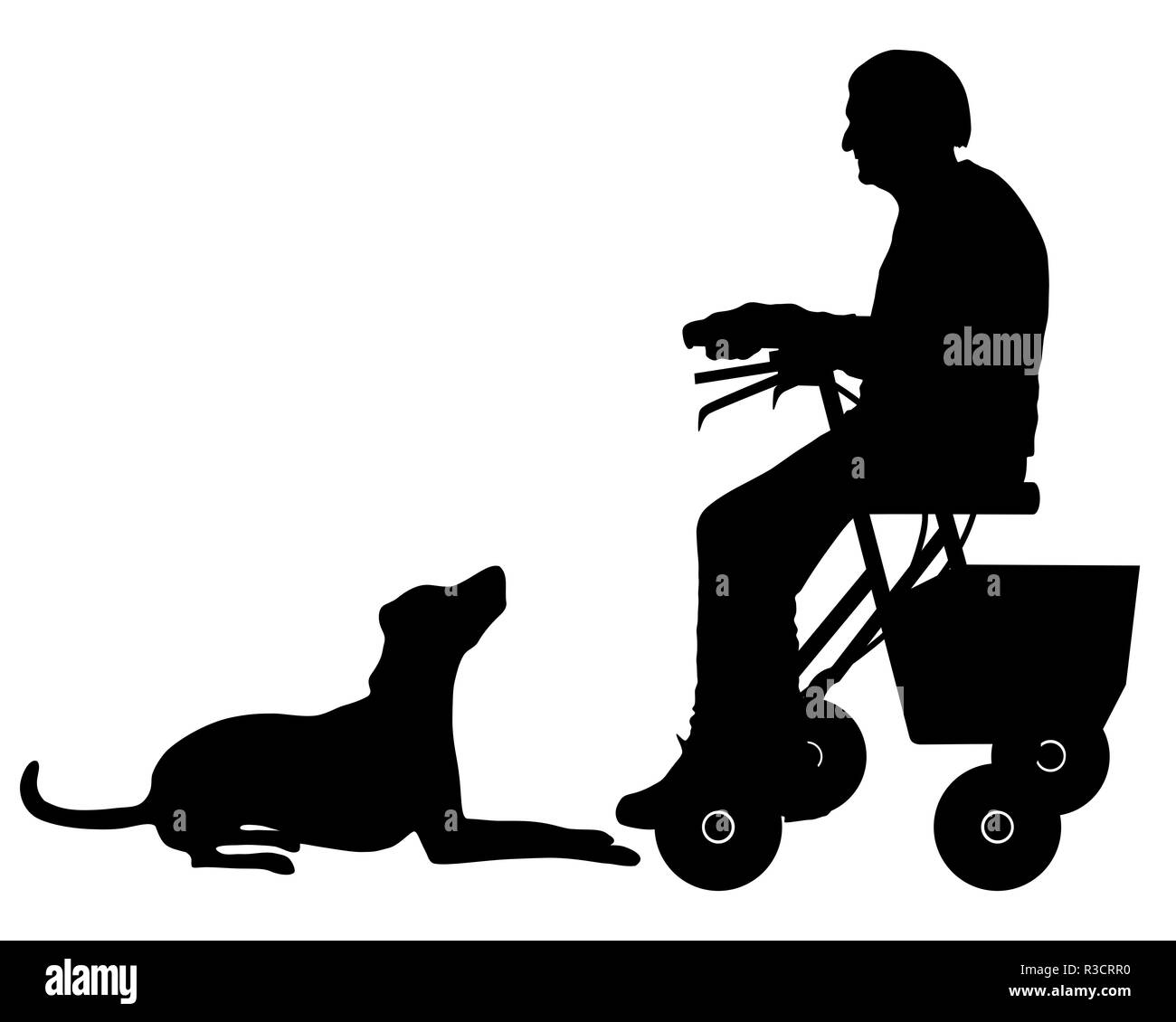 Woman and black dog Cut Out Stock Images & Pictures - Alamy