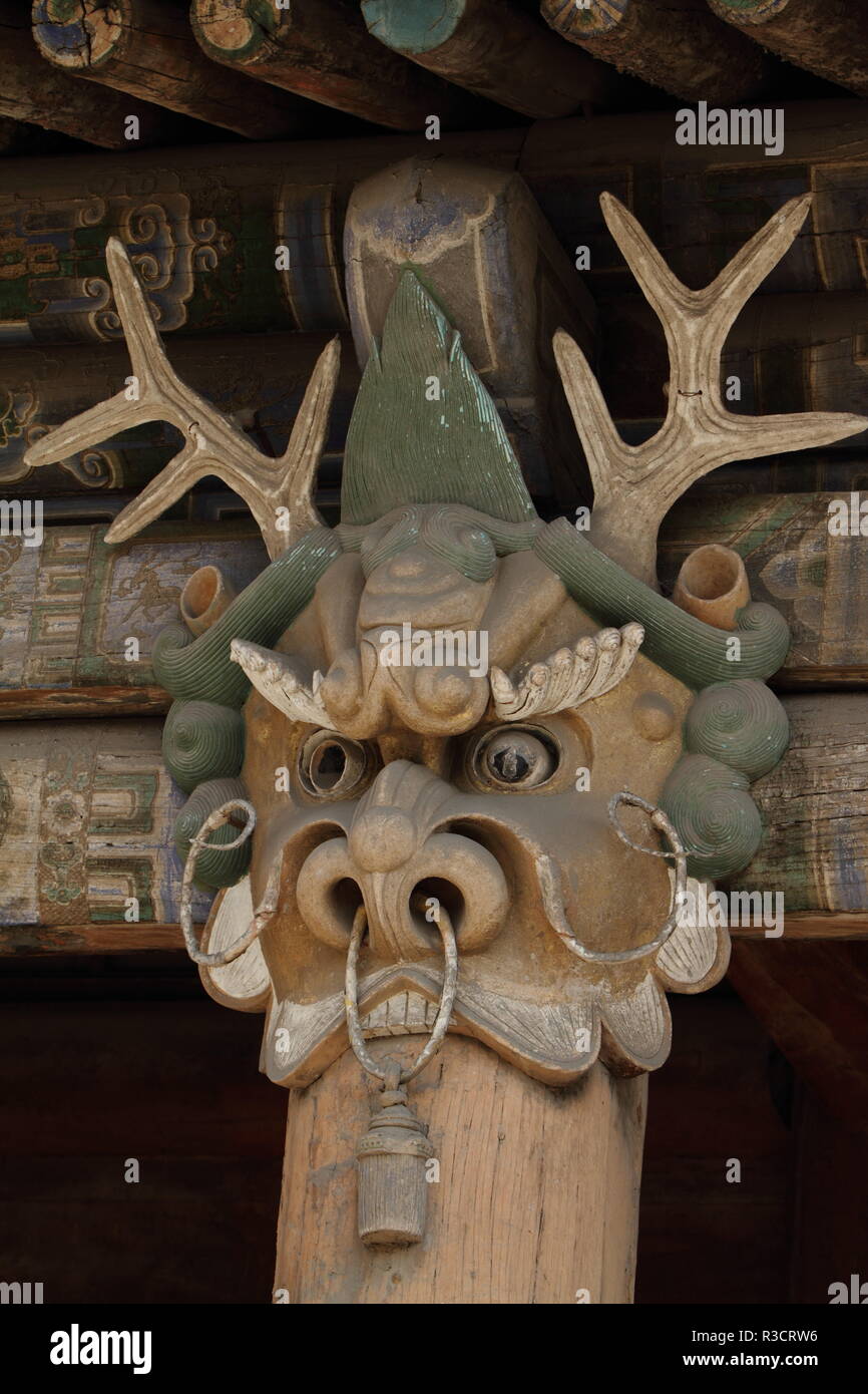 ghost mask from yungang monastery in datong china Stock Photo - Alamy