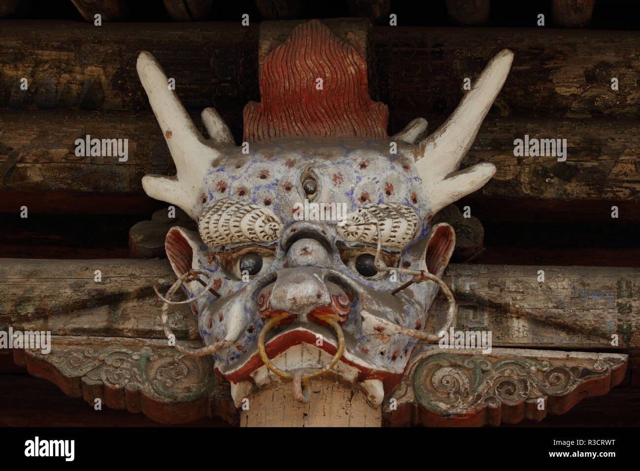 ghost mask from yungang monastery in datong china Stock Photo - Alamy