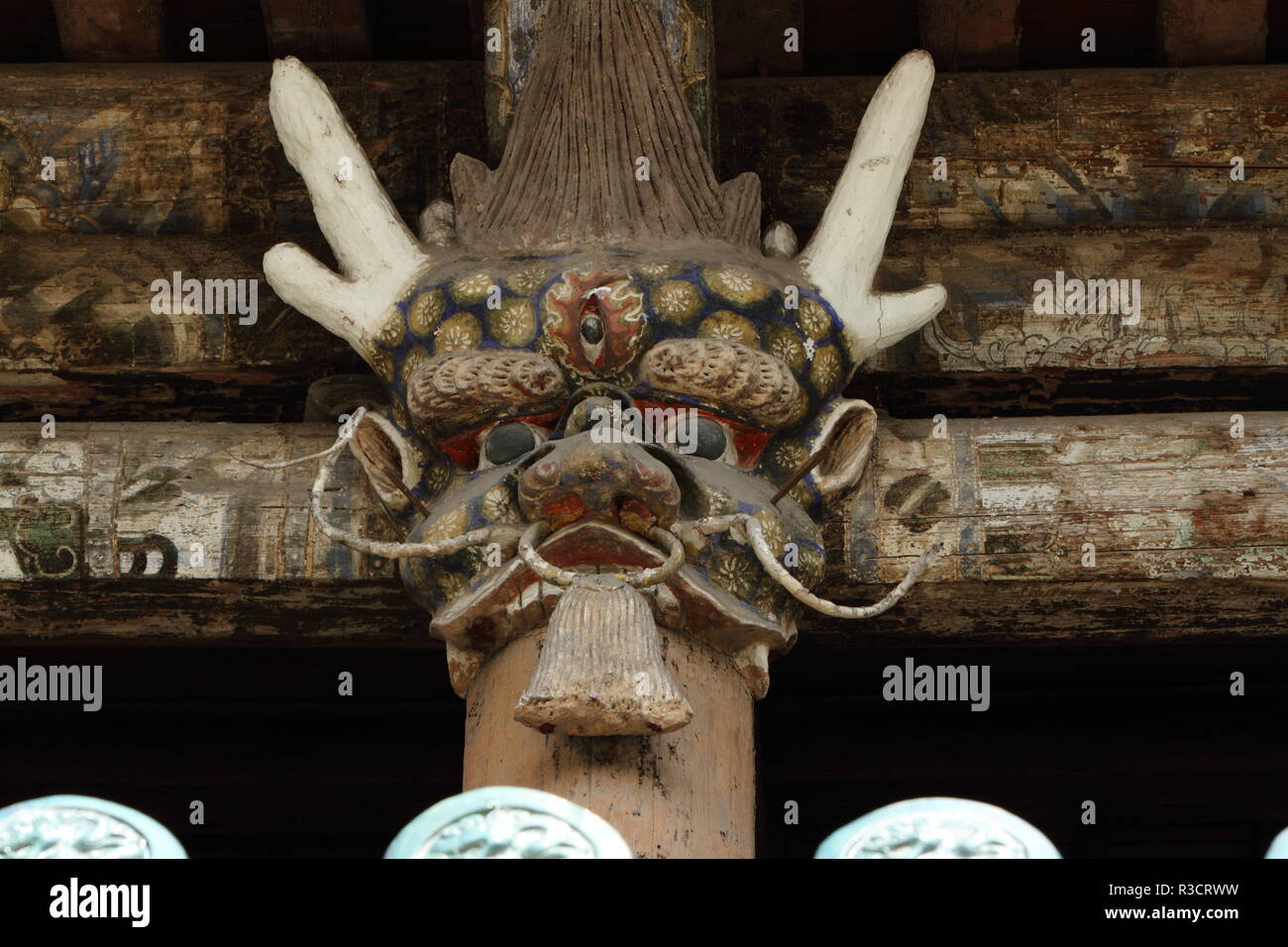 ghost mask from yungang monastery in datong china Stock Photo - Alamy