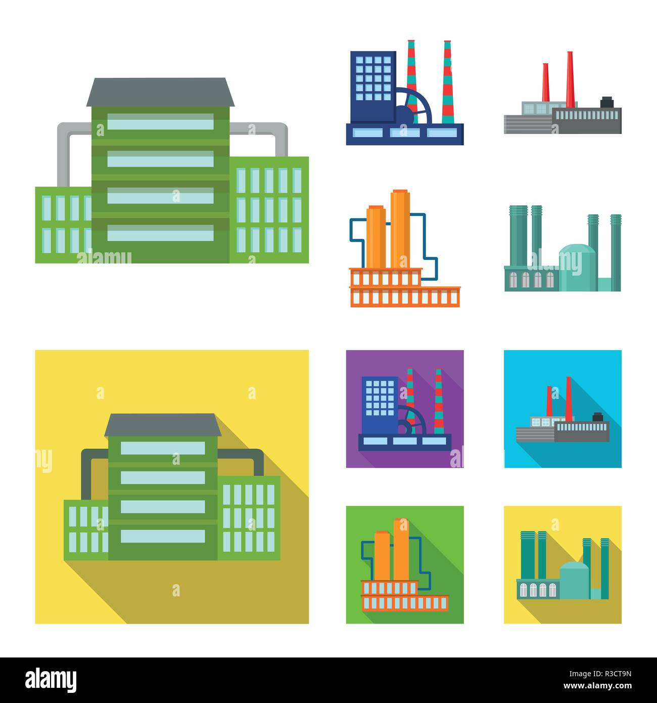Industry, production.Factory set collection icons in cartoon,flat style ...