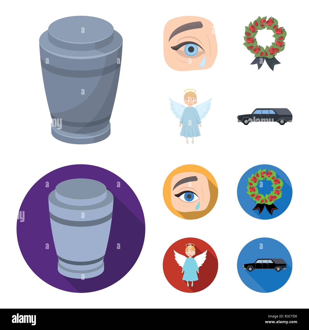 The urn with the ashes of the deceased, the tears of sorrow for the ...