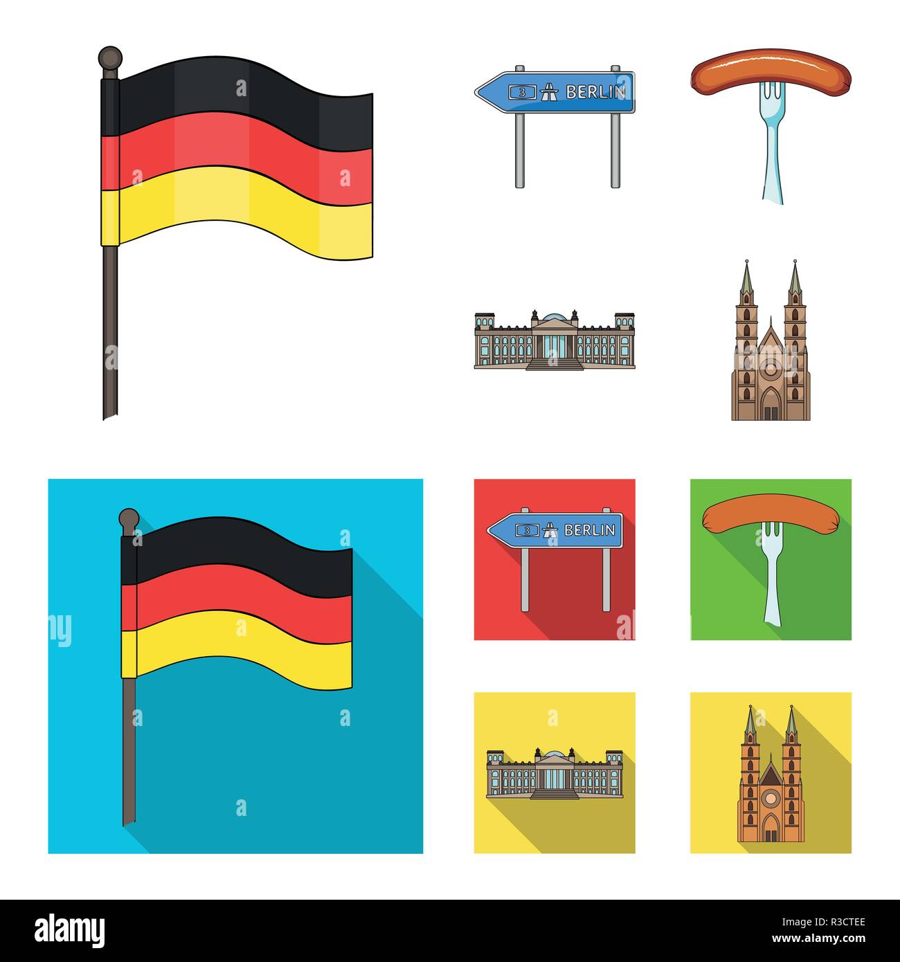Country Germany cartoon,flat icons in set collection for design ...