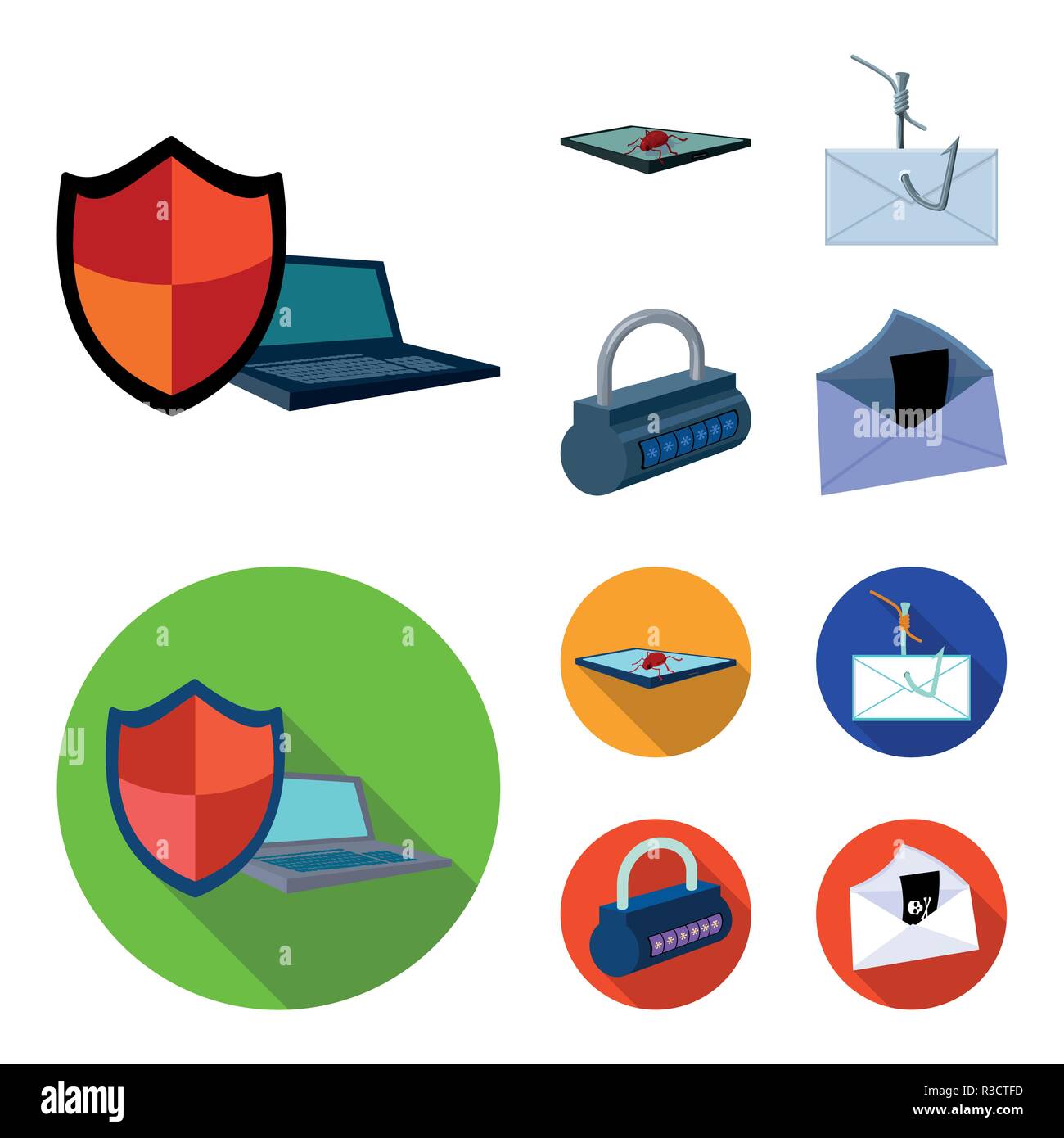 Hacker System Connection Hackers And Hacking Set Collection Icons In Cartoonflat Style