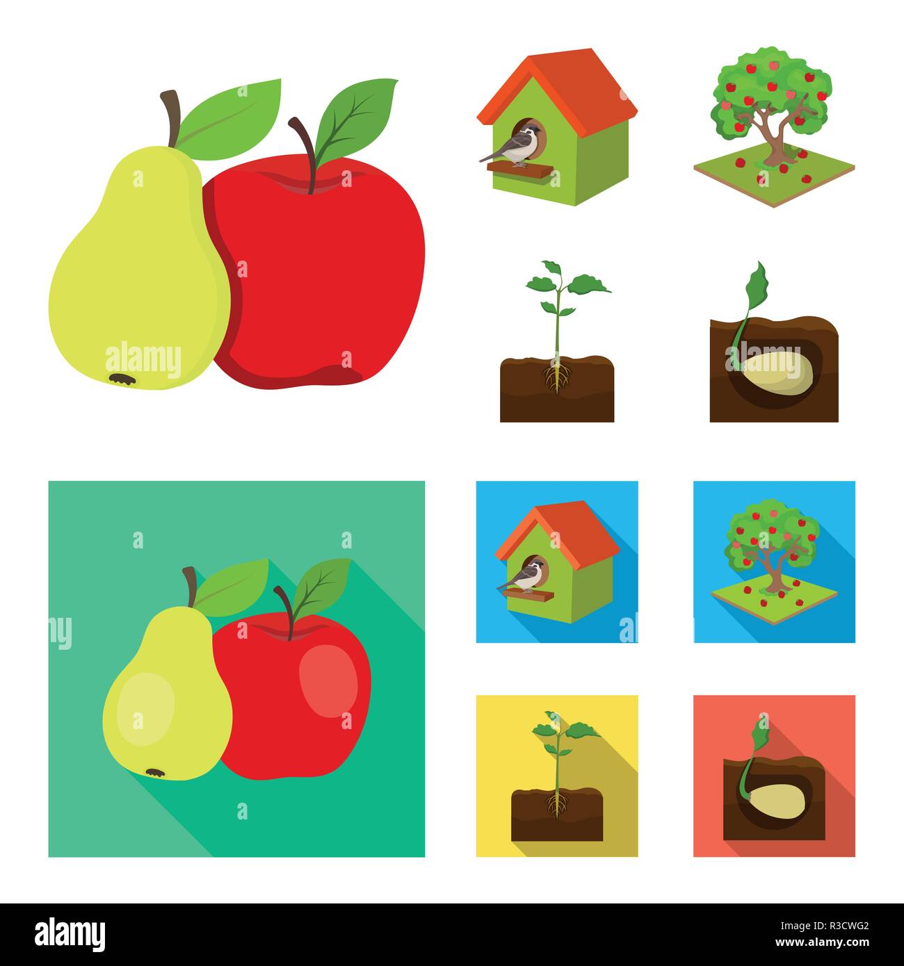 Garden, farming, nature and other icon in cartoon,flat style. Plant ...