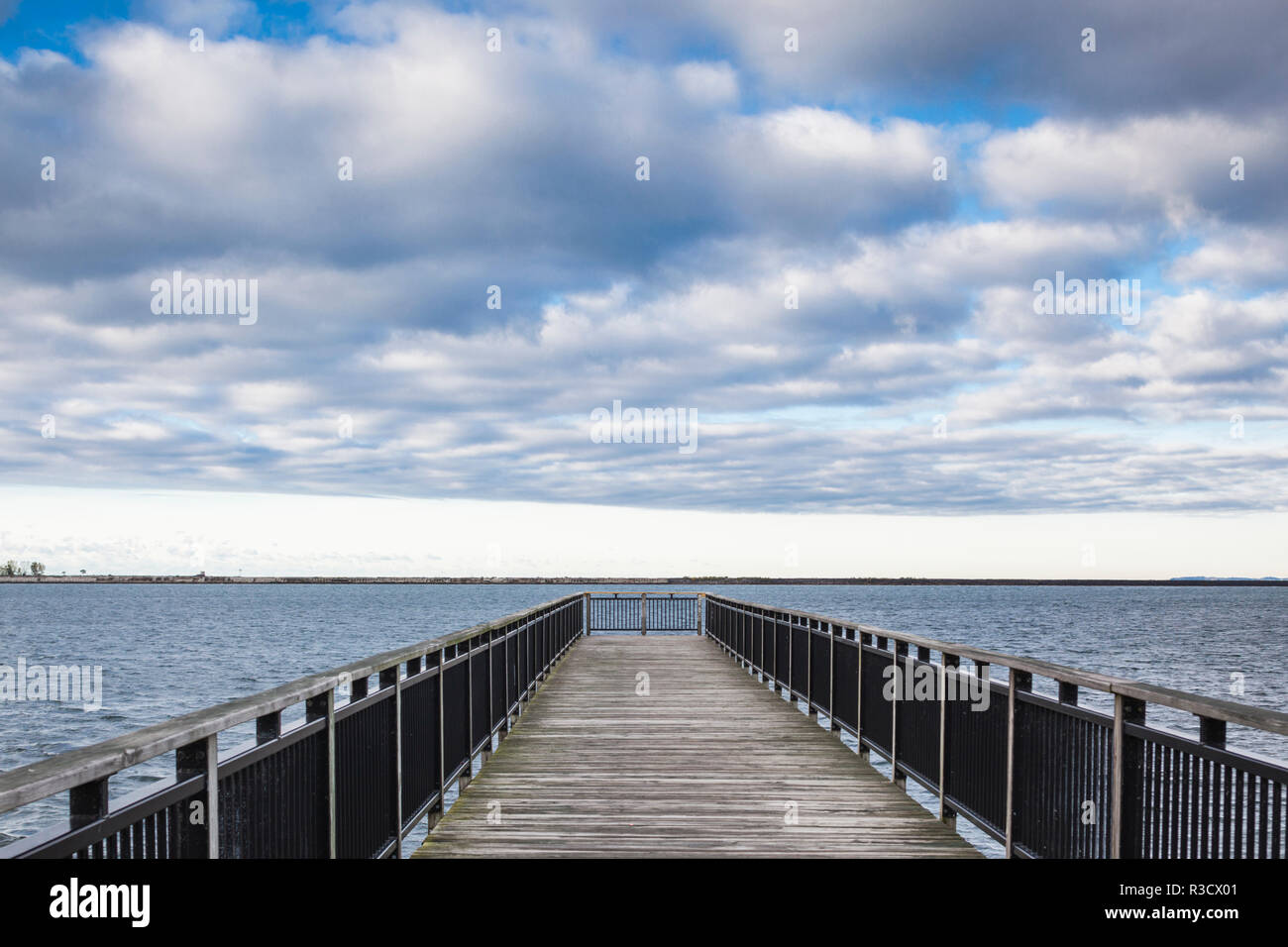 USA, Western New York, Buffalo, Lake Erie Harborfront pier Stock Photo ...