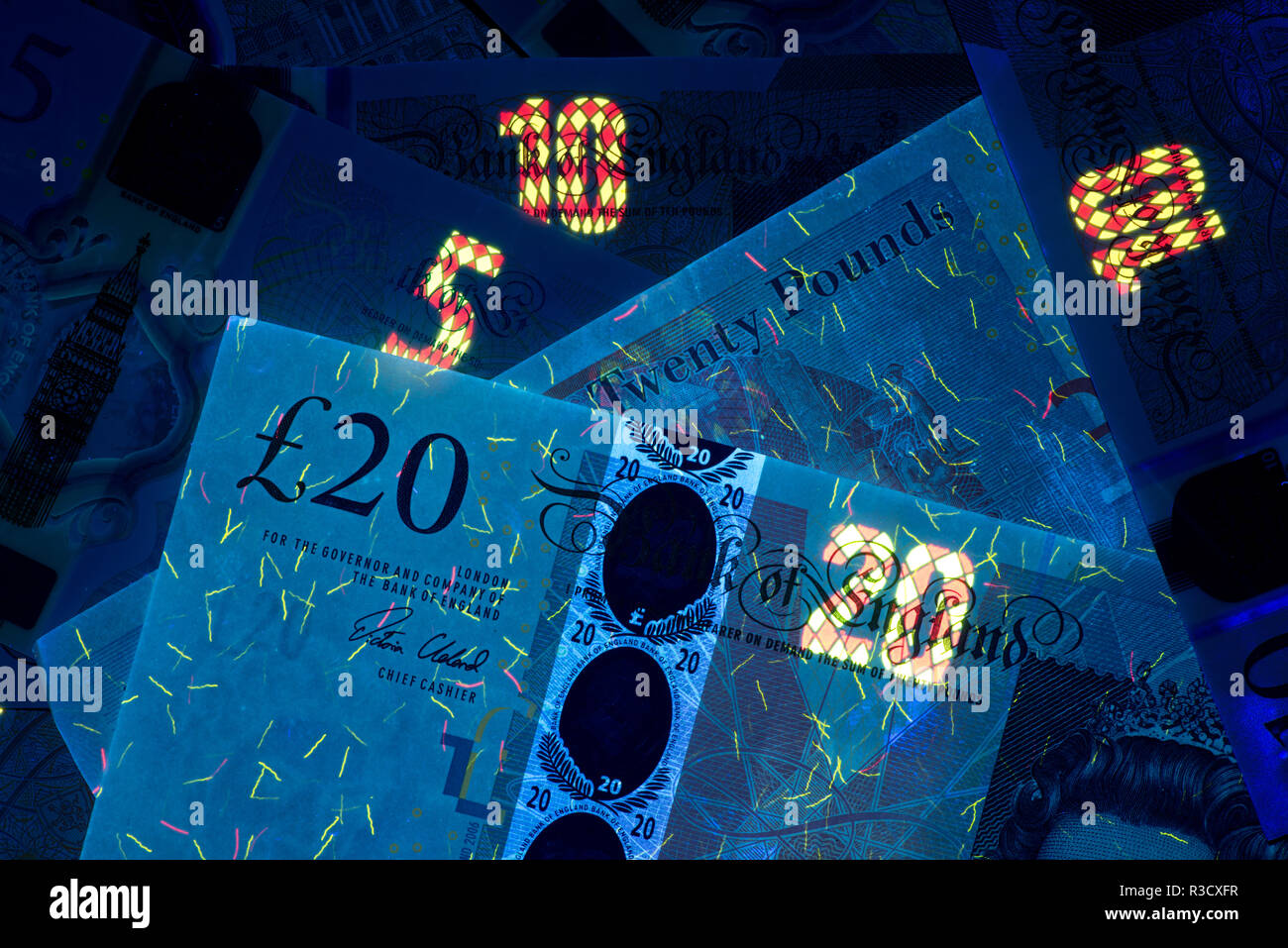 Banknote under ultraviolet light showing hi-res stock photography and ...