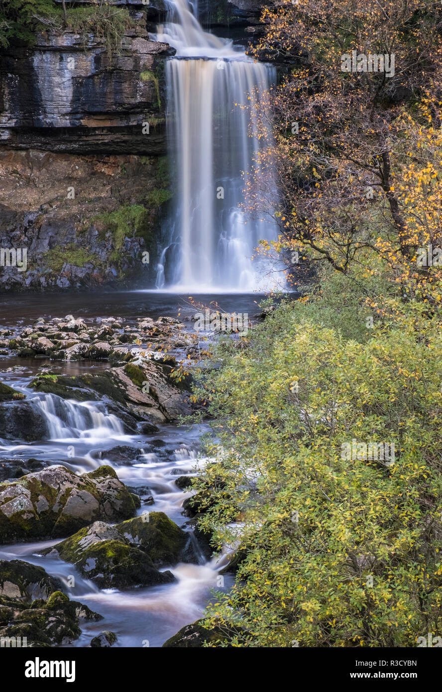 Thornton Force waterfall, part of the Ingleton Waterfall Trail, autumn ...