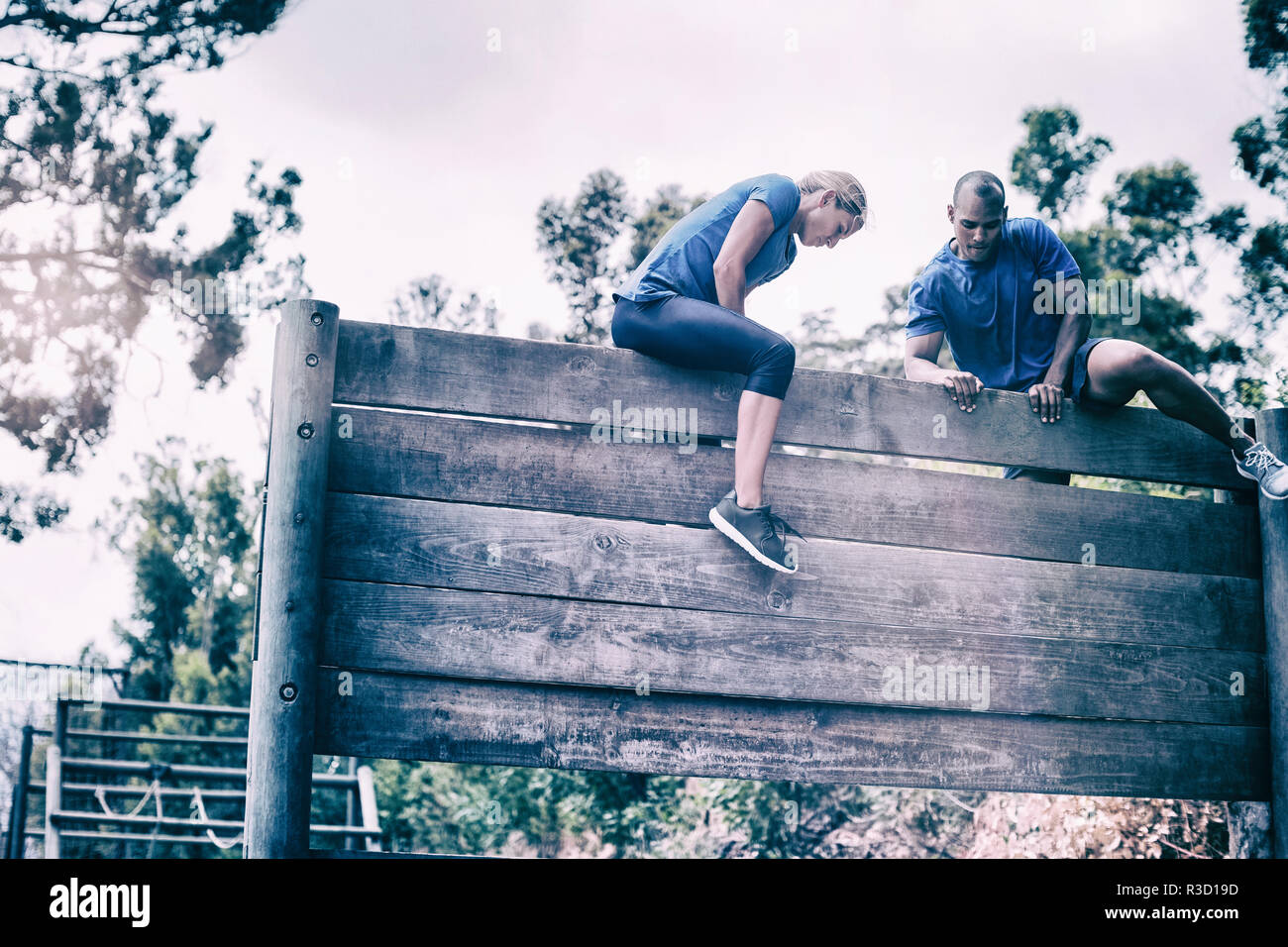 Wooden obstacle course hi-res stock photography and images - Alamy