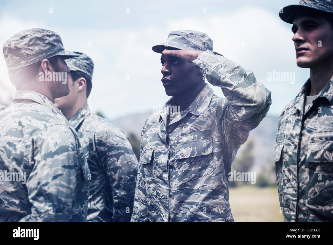 Military trainer giving training to military soldier Stock Photo - Alamy