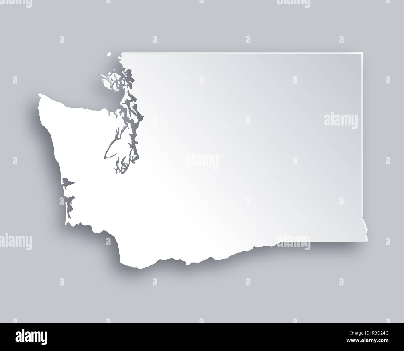 Geographical map of washington