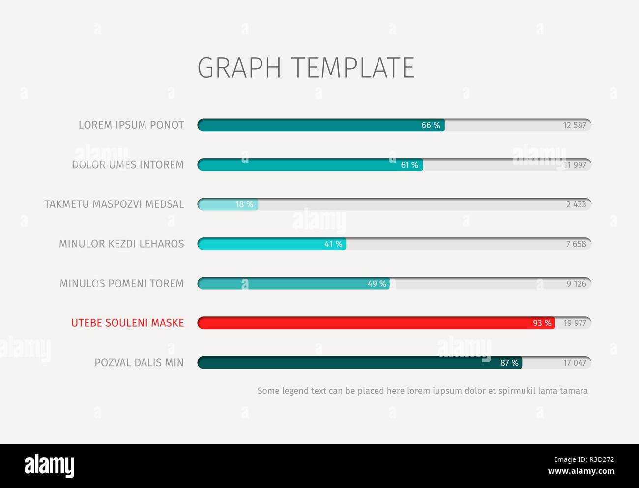Vector flat design statistics column horizontal graph template for your ...
