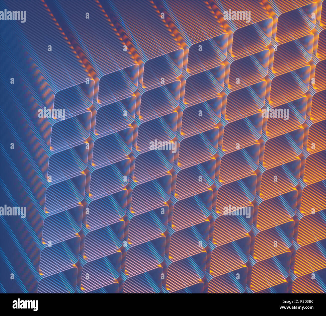 3D illustration. Artistic abstract tubular structure. Image with light ...