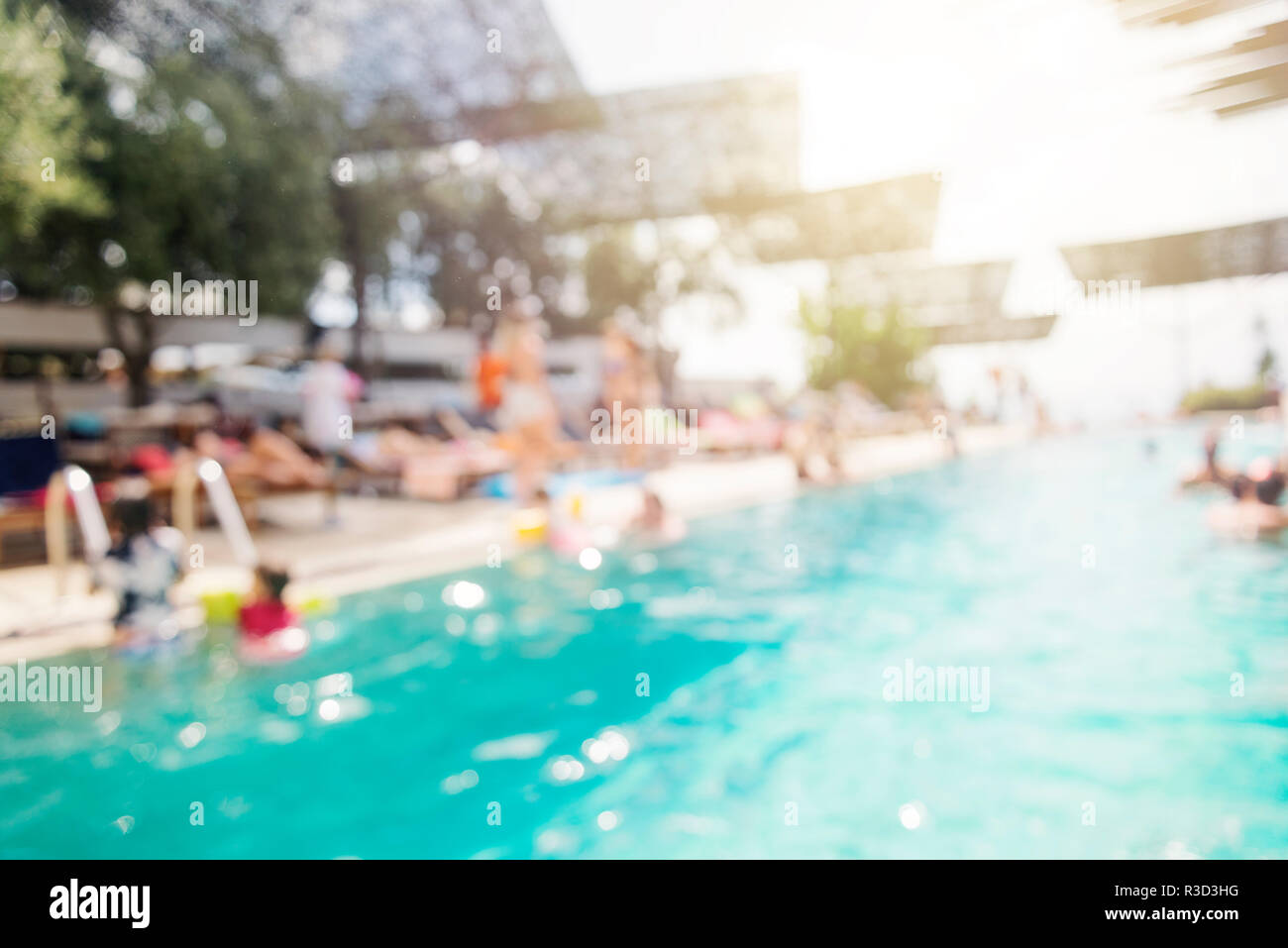 Tropical resort blurred swimming pool hi-res stock photography and ...