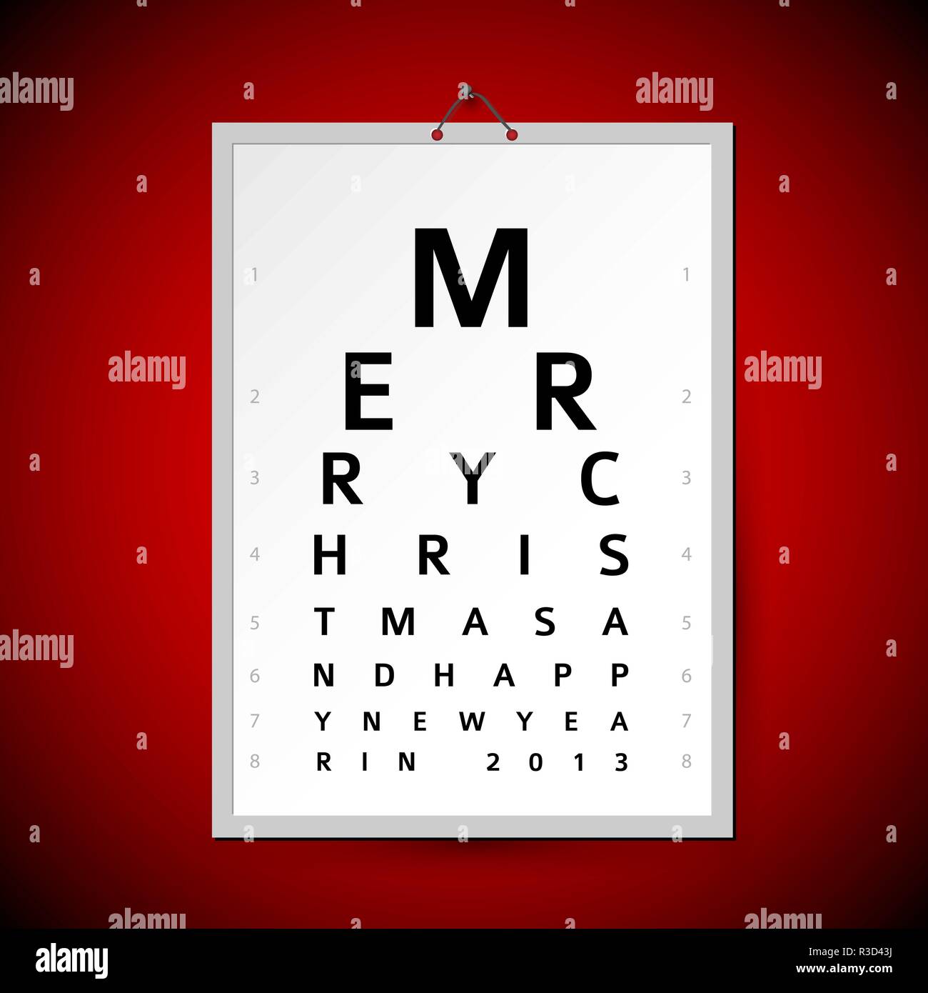 Vector Christmas eye test chart as original christmas card Stock Vector ...