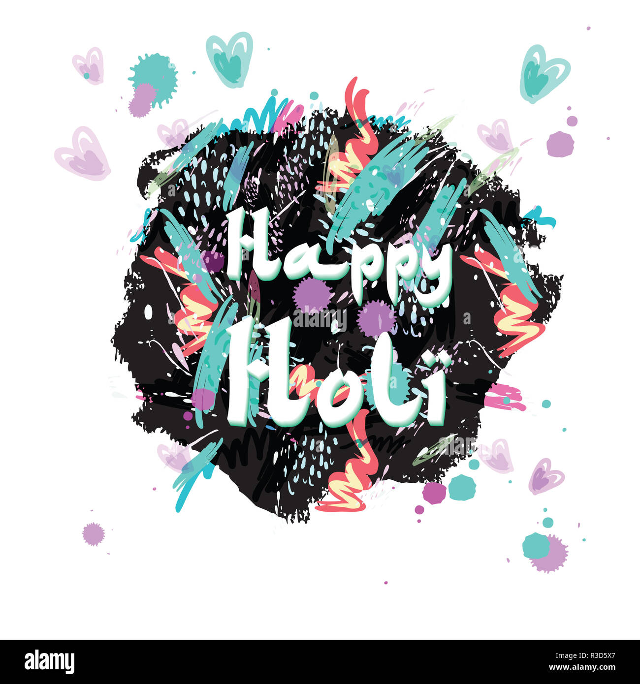 Abstract holiday background Happy Holi colors India. stained watercolor ...