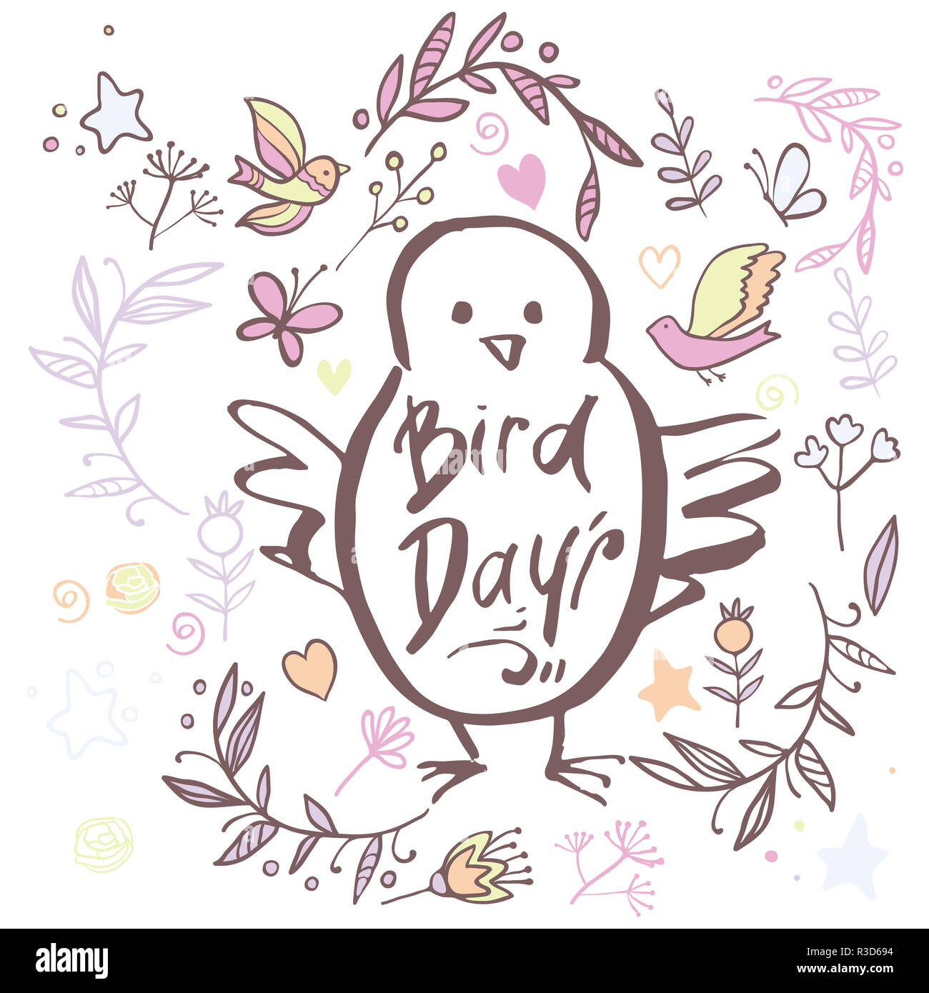 Greeting card of the Bird Day. abstract background Stock Photo - Alamy