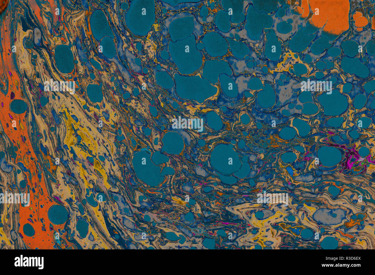 Traditional Ottoman Turkish marbling art patterns as abstract colorful ...