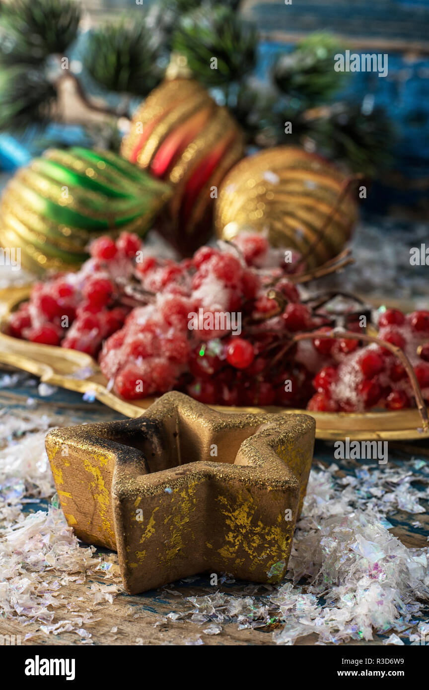 kalina at the golden tablet and christmas decorations Stock Photo - Alamy