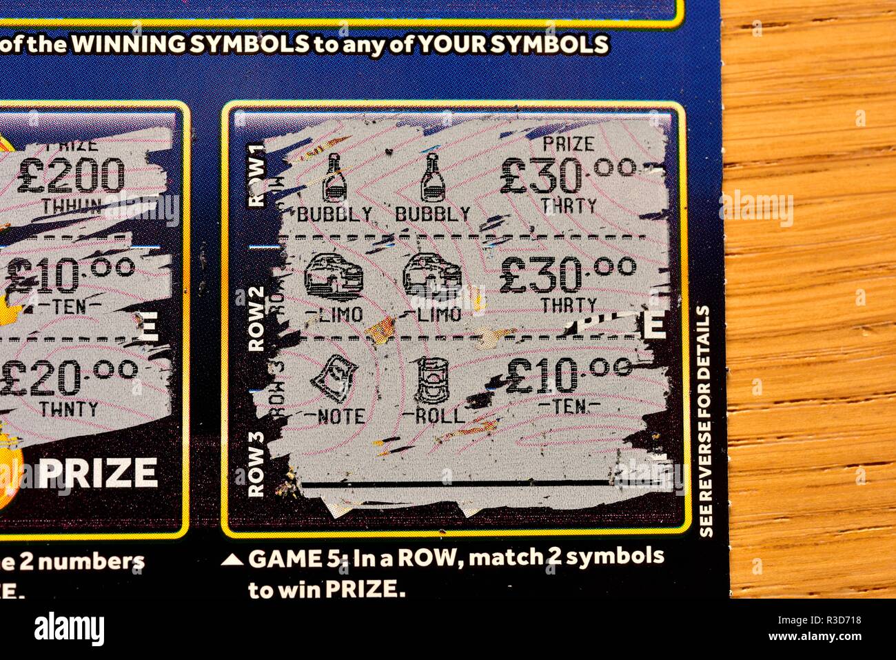 Winning lottery Scratchcard Stock Photo - Alamy