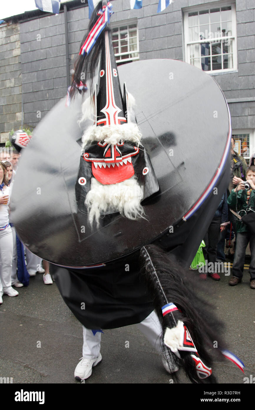 Obby Oss. May Day revels . Padstow, UK 1st, May, Padstow, Cornwall, UK ...