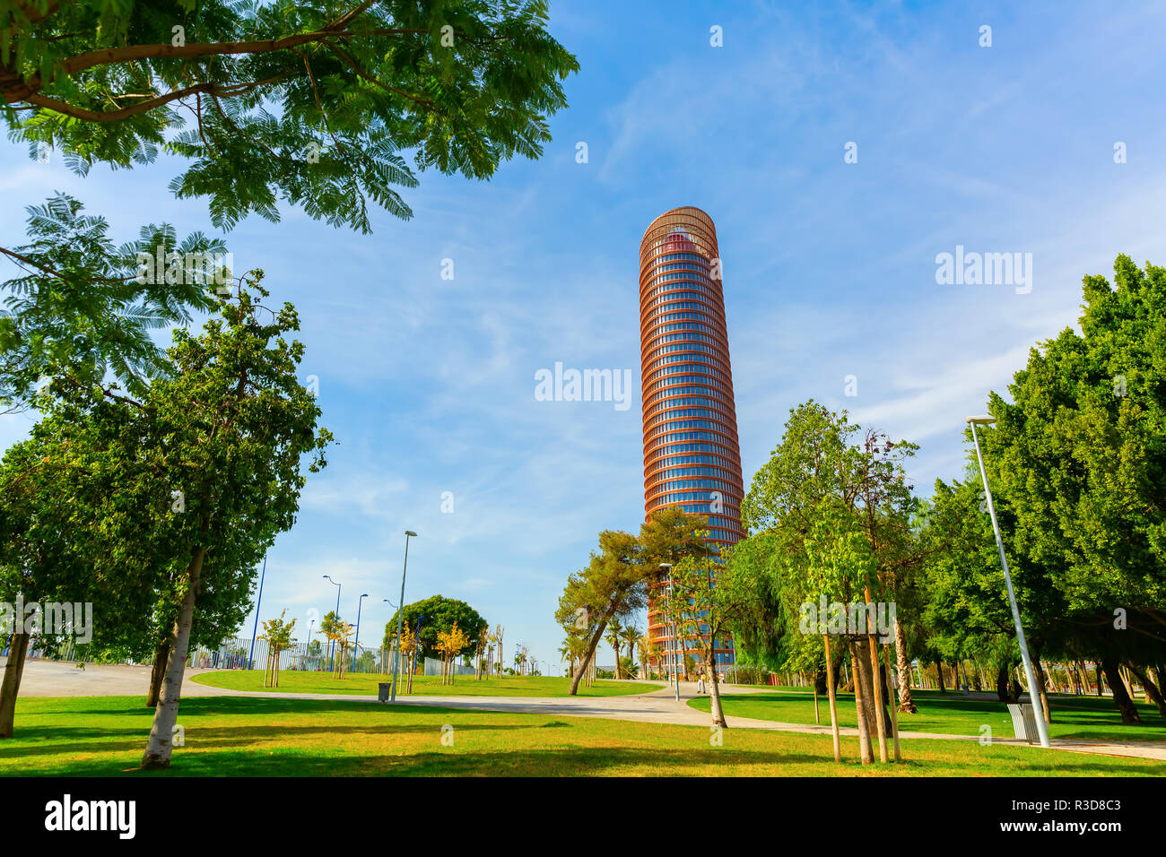 Seville, Spain - November 14, 2018: office skyscraper Torre Sevilla ...