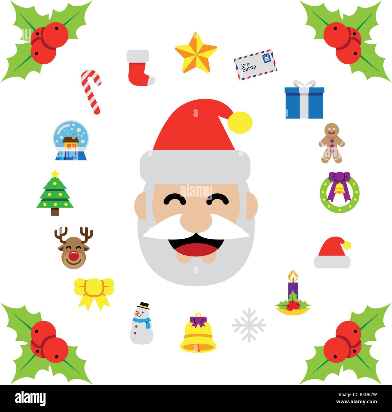 Santa Claus Icons Stock Vector Image & Art - Alamy