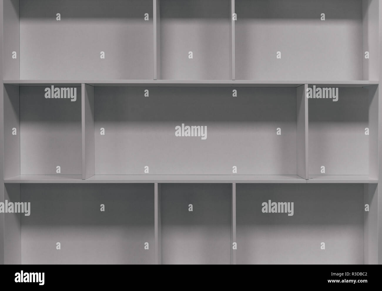 White wood isolated rack with square cells Stock Photo - Alamy