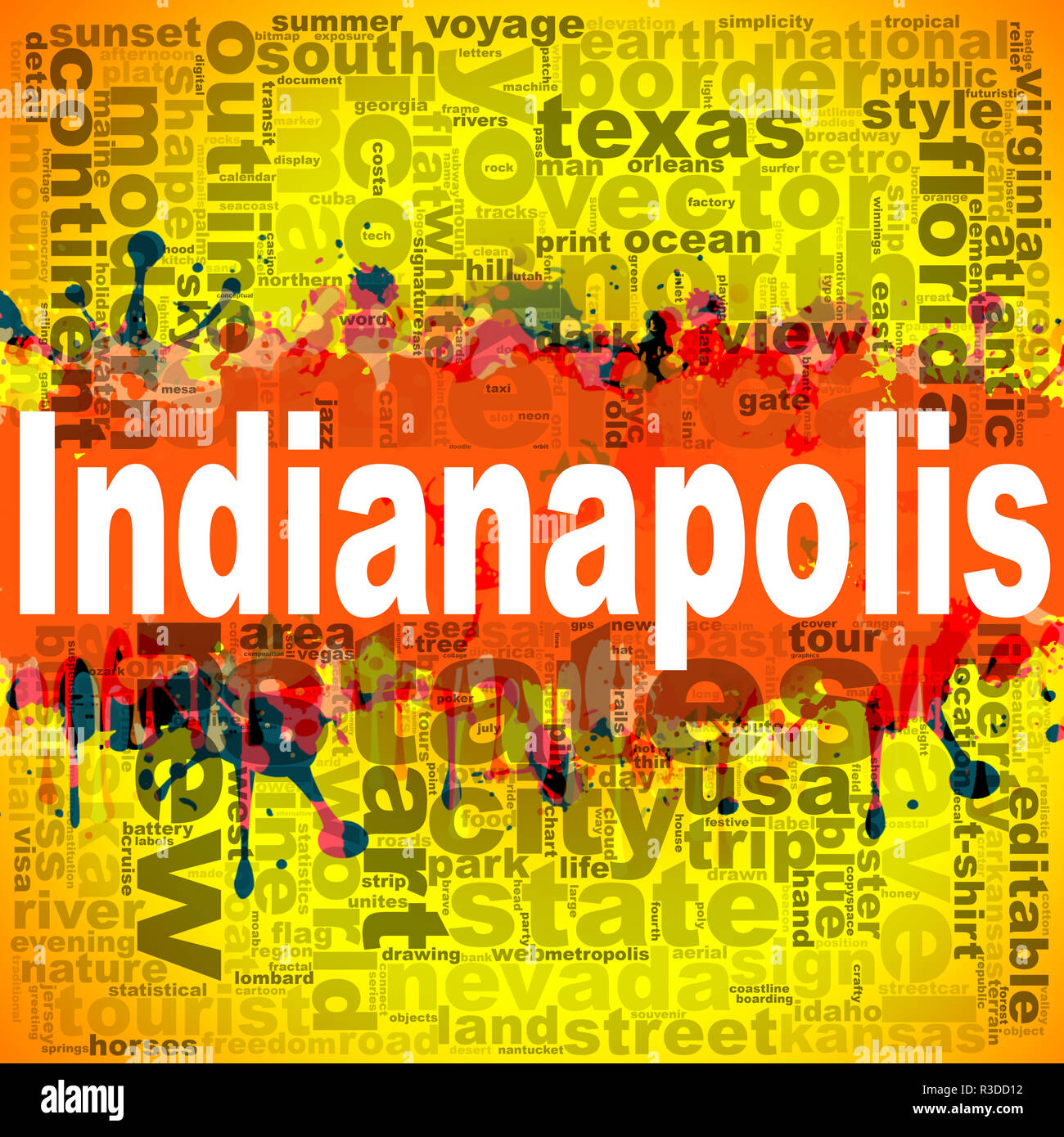 Indianapolis word cloud design. Creative illustration of idea word ...