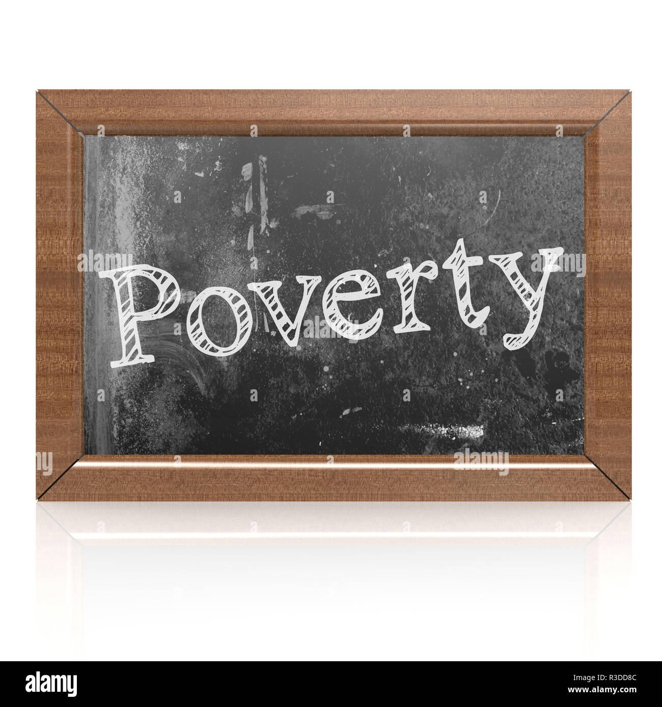 Poverty written on blackboard, 3D rendering Stock Photo - Alamy