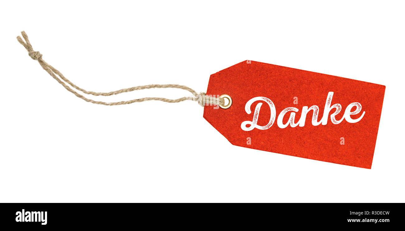 red tag with the words thank you Stock Photo - Alamy