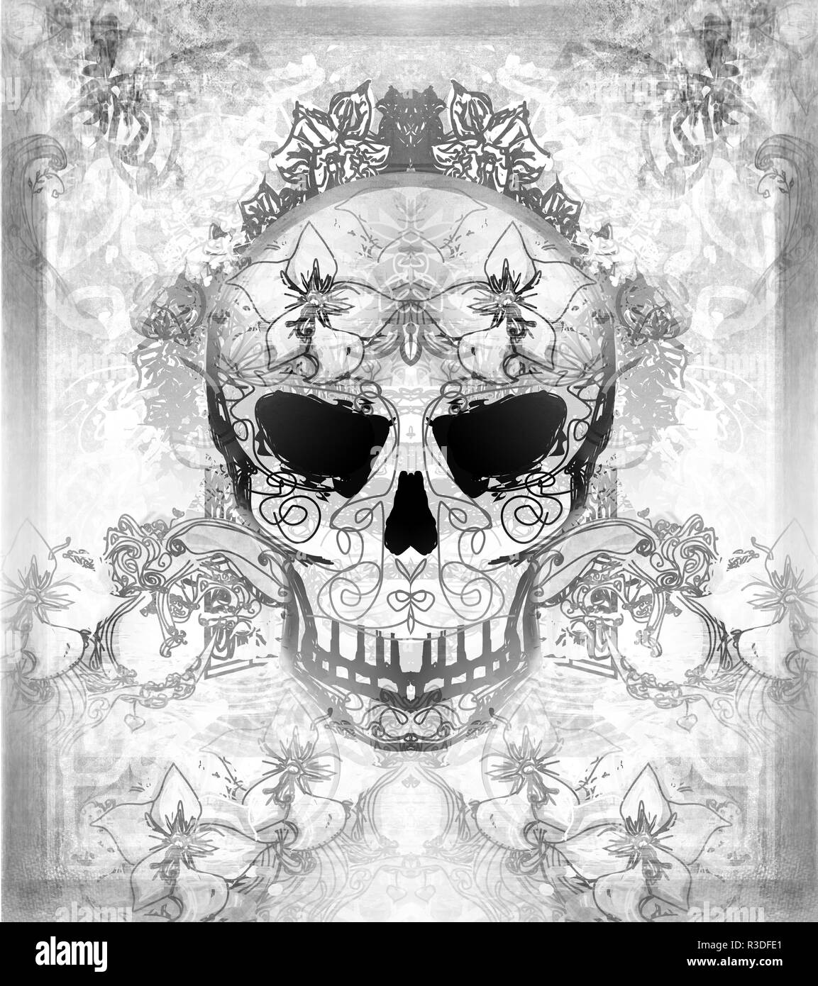 Sugar skull mexico Black and White Stock Photos & Images - Alamy