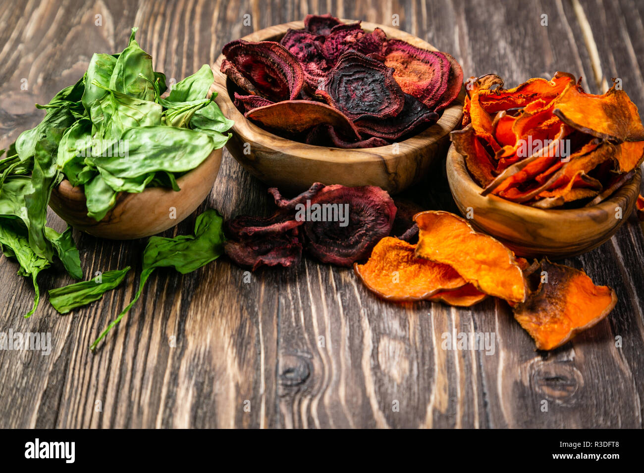 Healthy potato chips alternative - vegetable chips (beet root, pumpkin ...