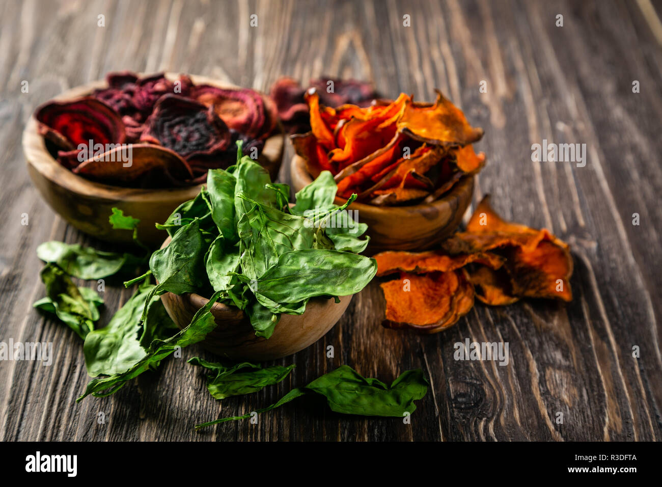 Healthy potato chips alternative - vegetable chips (beet root, pumpkin ...