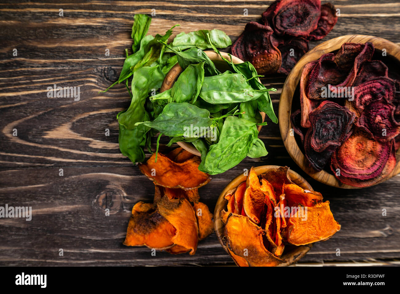 Healthy potato chips alternative - vegetable chips (beet root, pumpkin ...