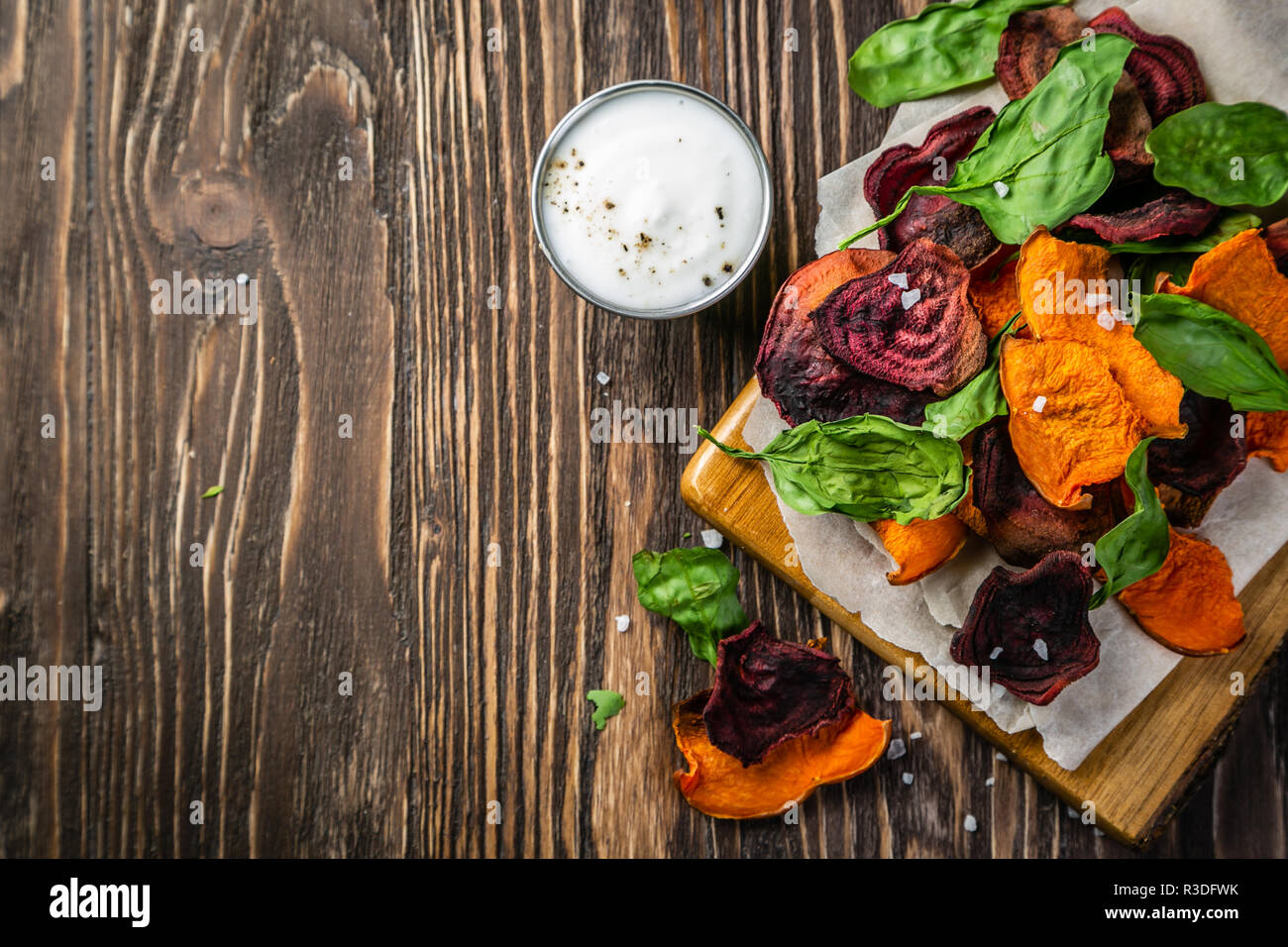 Healthy potato chips alternative - vegetable chips (beet root, pumpkin ...