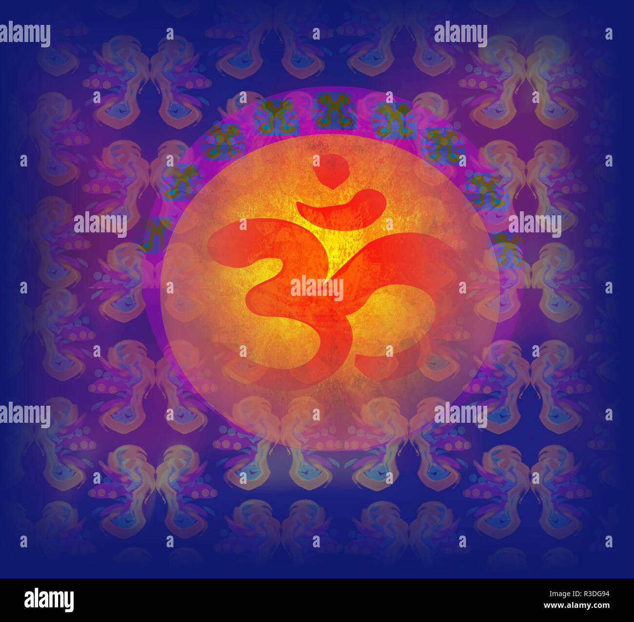 om aum symbol on a grunge texture Stock Photo - Alamy
