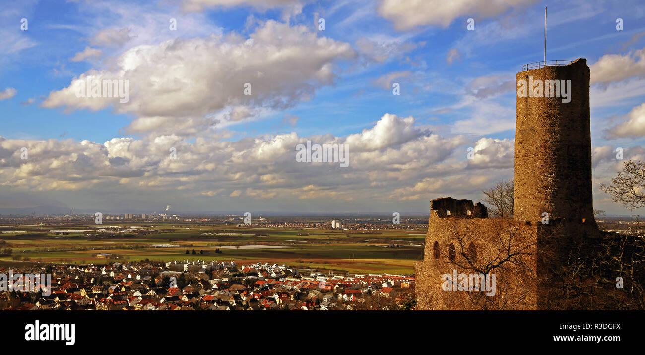 schriesheim and strahlenburg as a panorama Stock Photo - Alamy