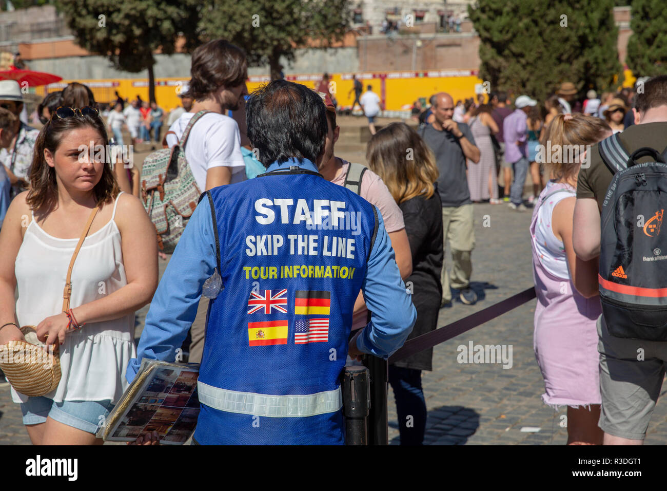 Skip the Line staff and visitors at the Colosseum in Rome,Italy Stock ...