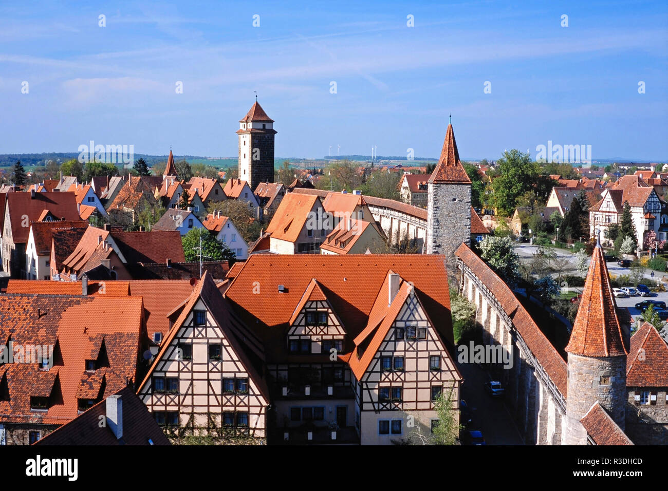 view from rÃ¶der tower,rothenburg o.d.tauber,rÃ¶der tower Stock Photo ...