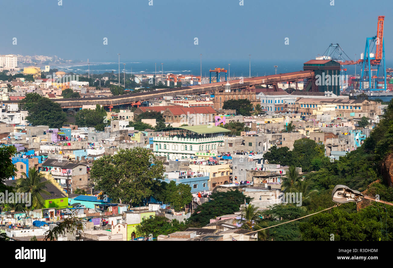 November 13,2018. Visakhapatnam , India. Top view of Visakhapatnam city ...
