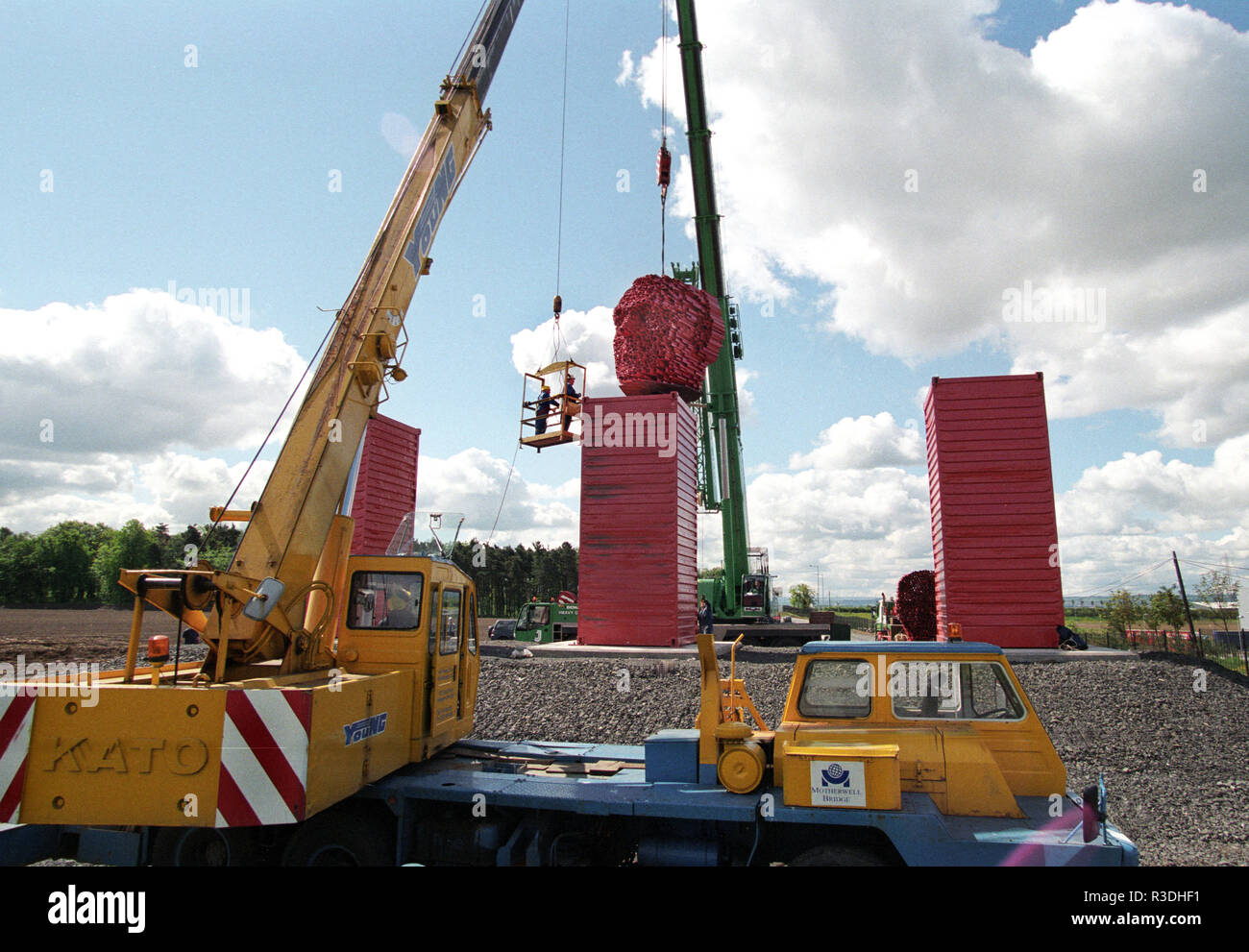 One of the Scottish artist, David Mach's, eighteen ton 'Big Heids ...