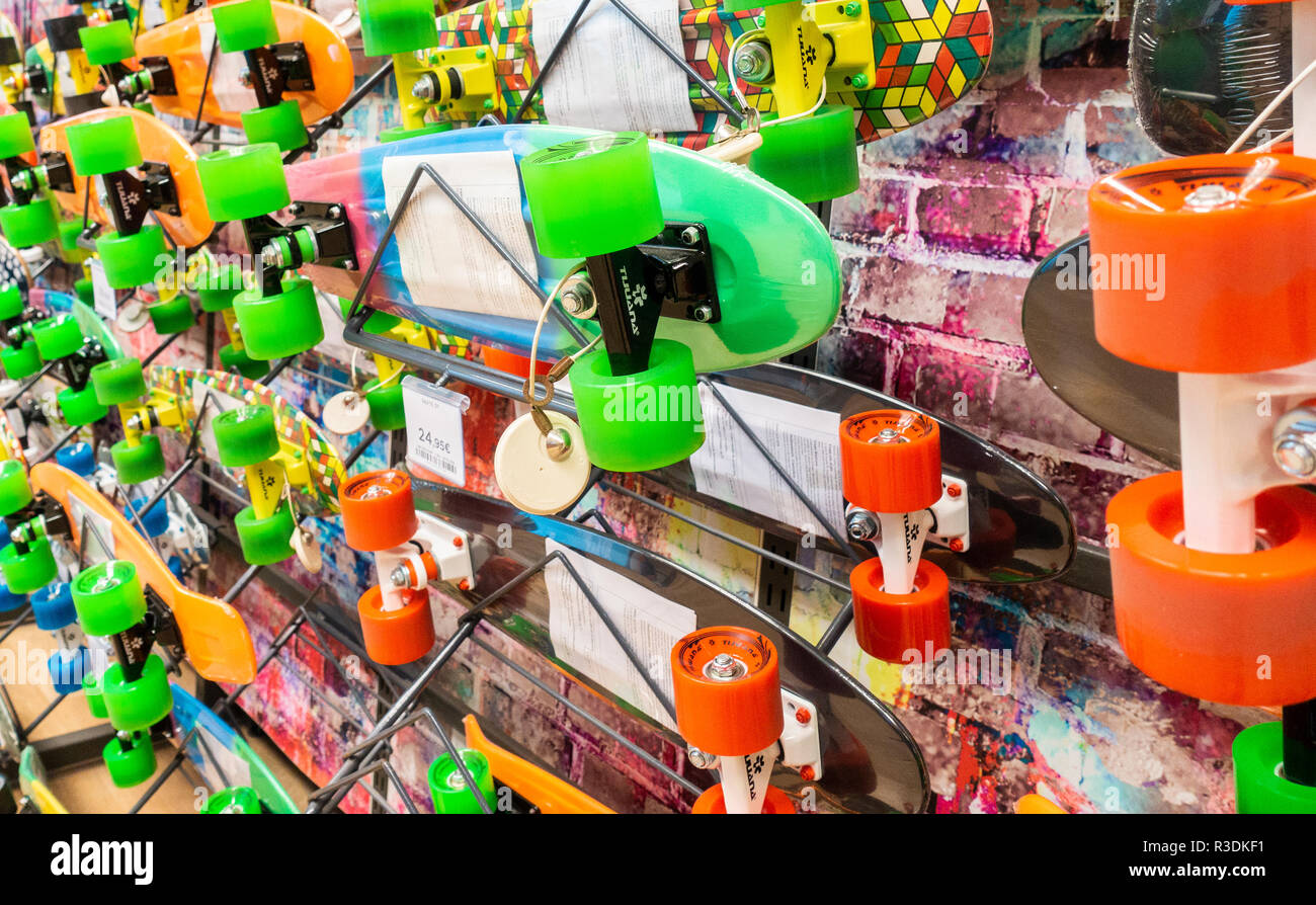 Display of Skateboards in large store Stock Photo - Alamy