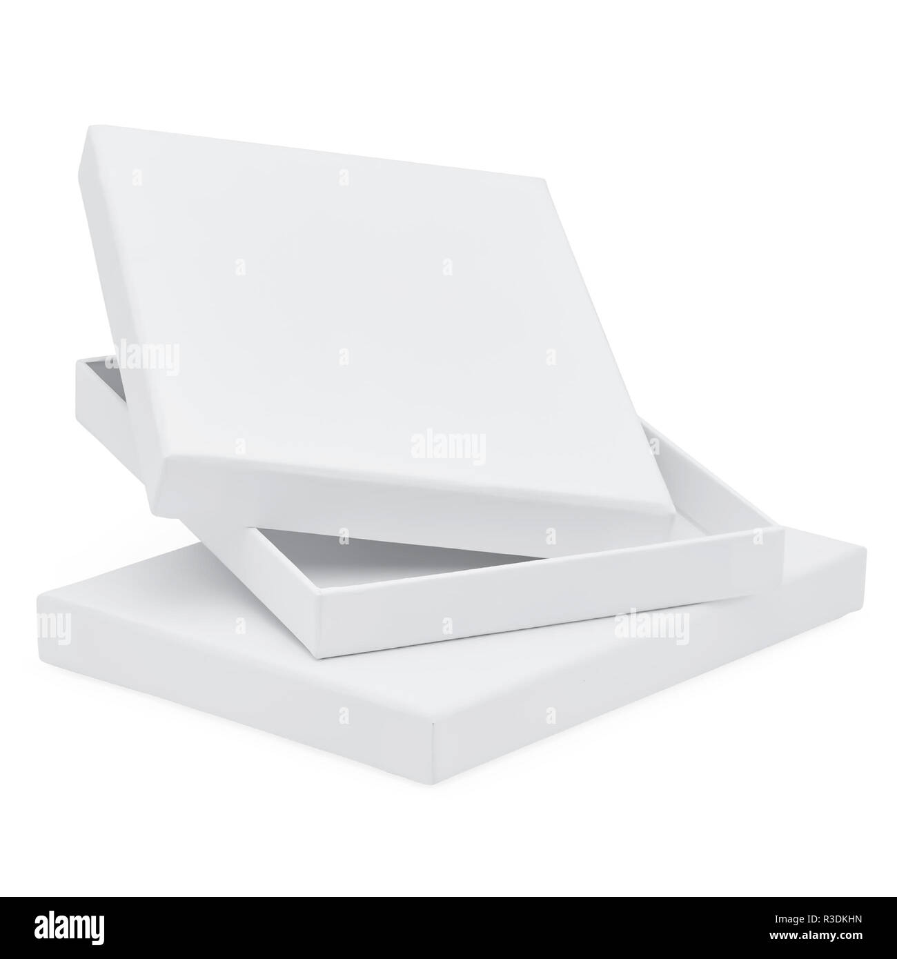 White Rectangular Flat Chocolate jewelry and Gift Box on Cool Angle ...