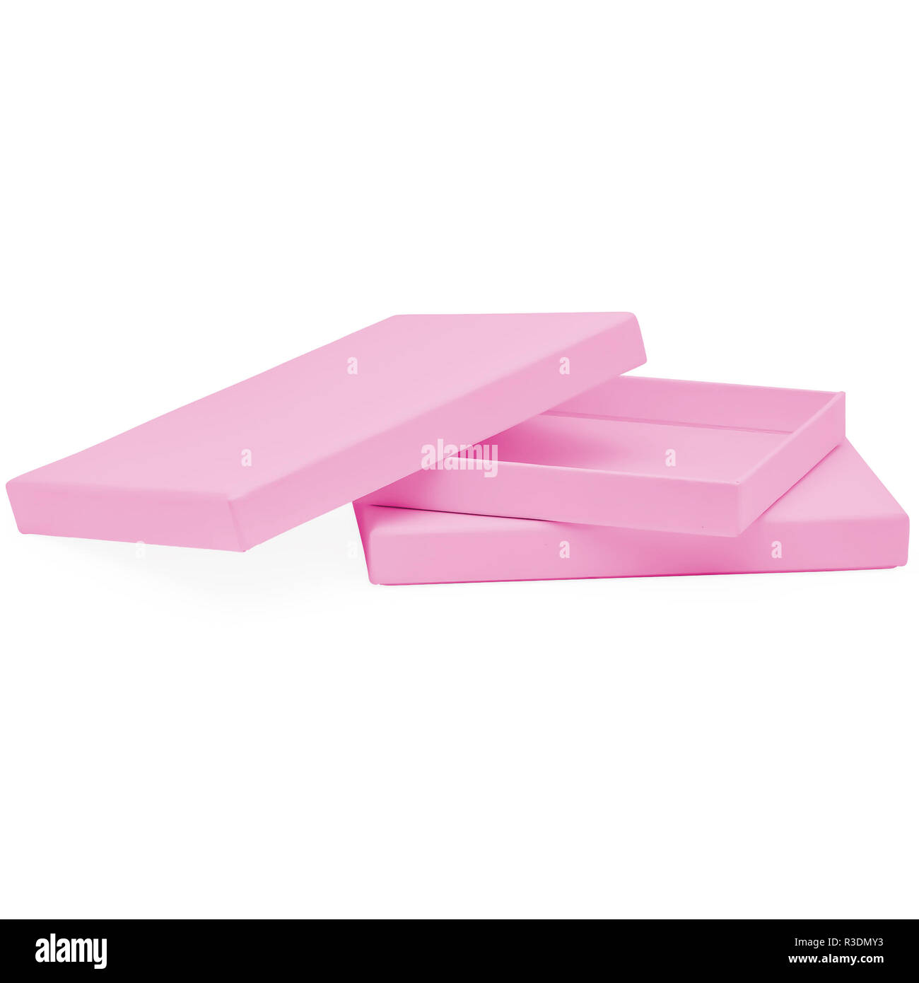 Pink Rectangular Flat Chocolate jewelry and Gift Box Stock Photo - Alamy